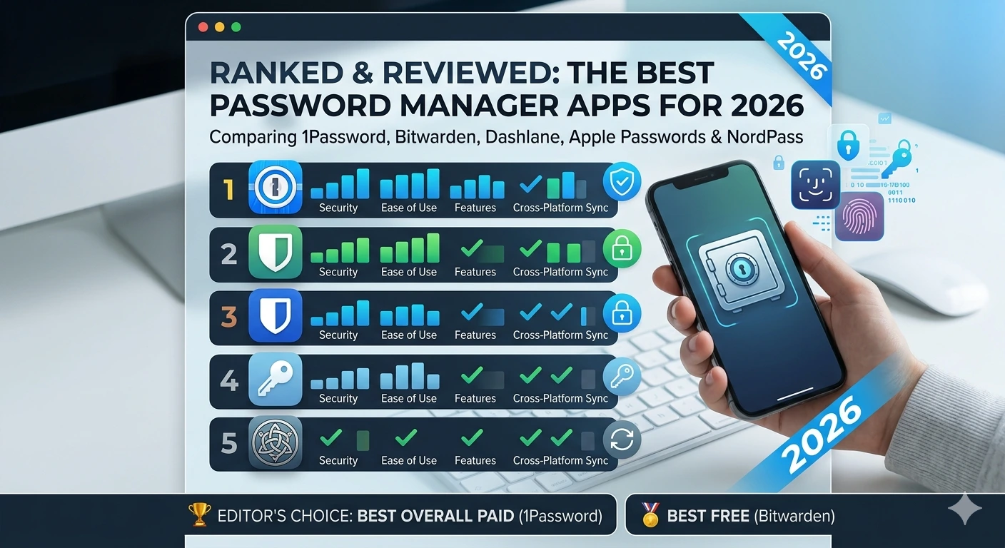 Best Password Manager Apps for 2026: Ranked & Reviewed